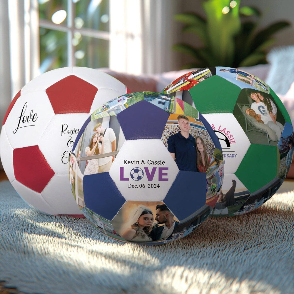 Personalized Custom Soccer Ball with Photo, Valentine's Day Gift for F